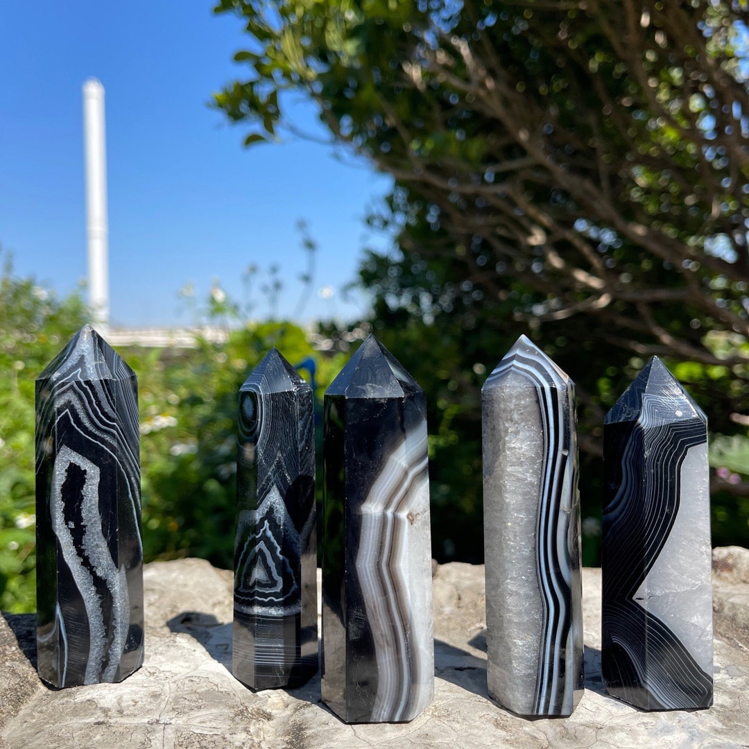 Black Onyx Tower, Banded Agate Tower, Crystal Tower, Crystal Obelisk ...