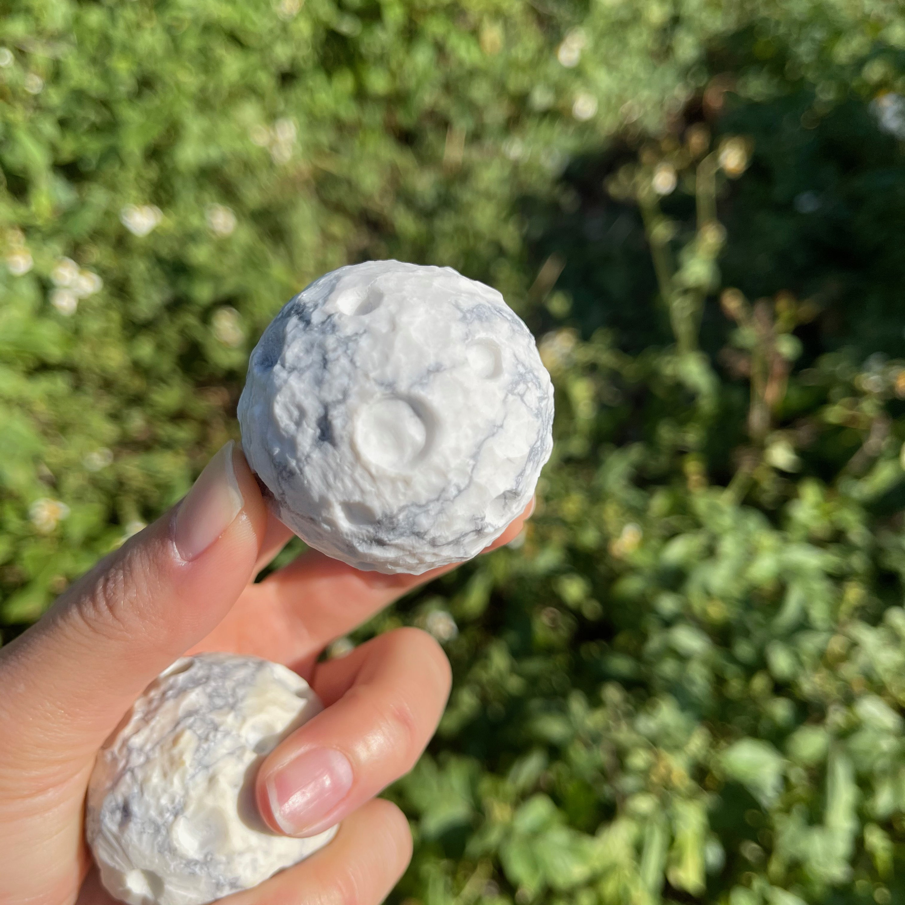 Howlite Moon Sphere Full Moon Howlite Crystal Moon Crystal - Etsy