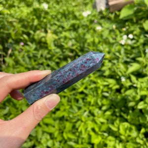 Ruby Fuchsite Tower, Crystal Tower, Ruby Fuchsite Point, Energy Crystal ...