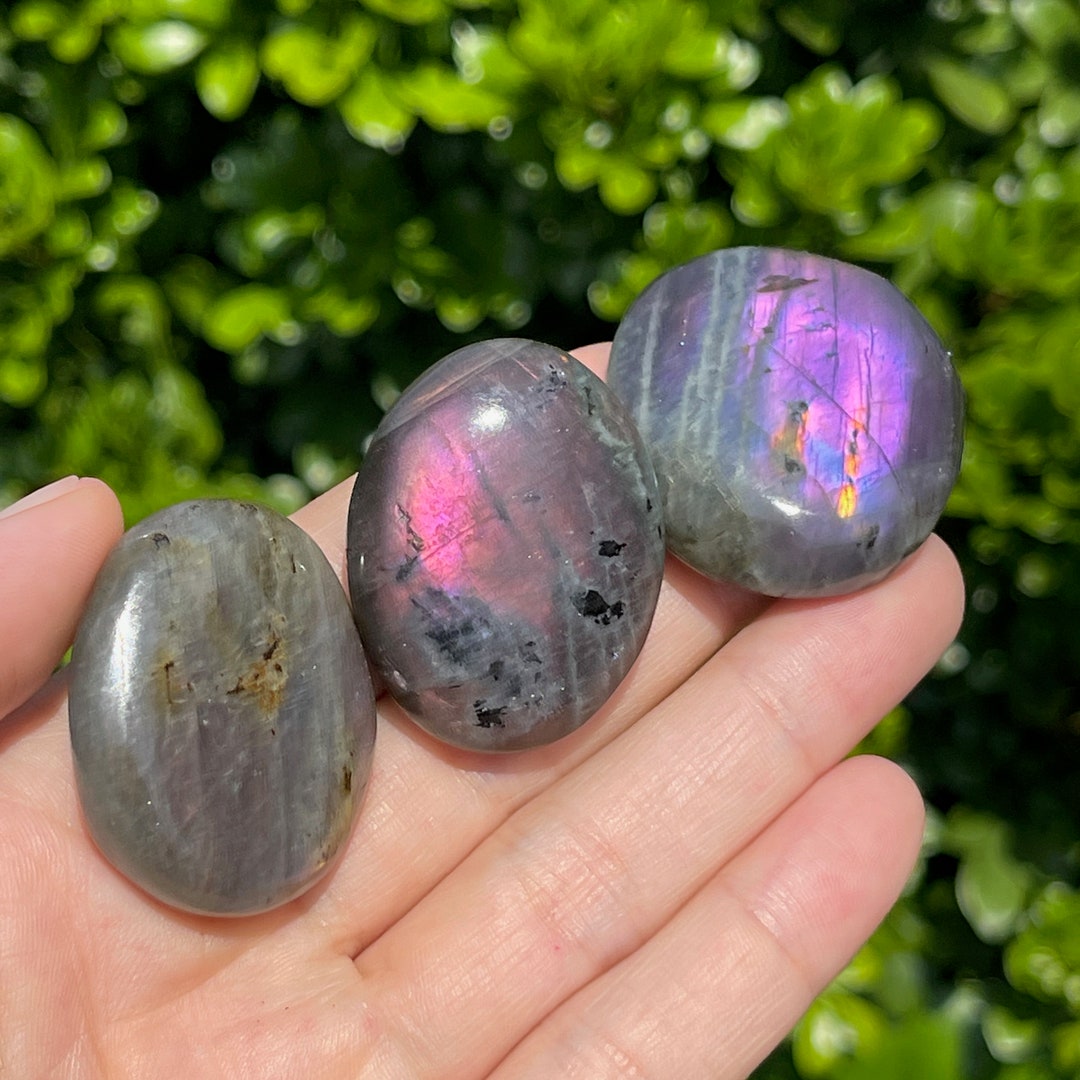 Purple Labradorite Tumble, Rainbow Labradorite Tumble Stone, Crystal ...