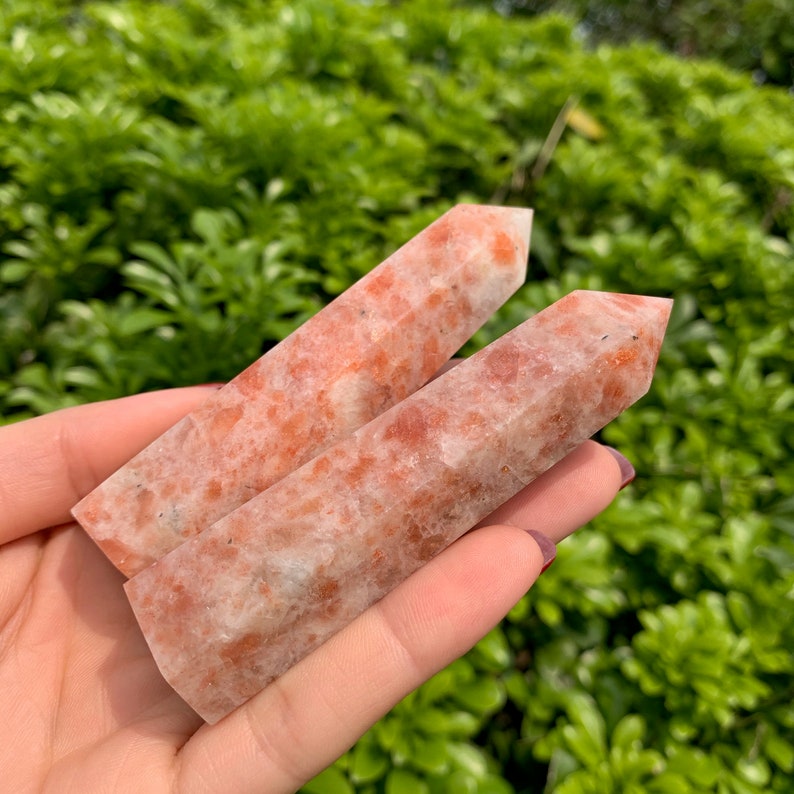 Gold Sunstone Point Natural Sunstone Tower Crystal Point | Etsy