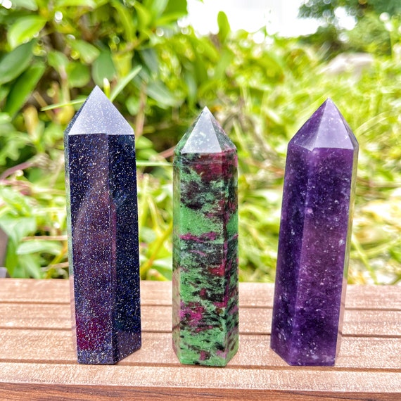 3PCS Crystal Point Healing Crystal Tower Set Blue Sandstone - Etsy