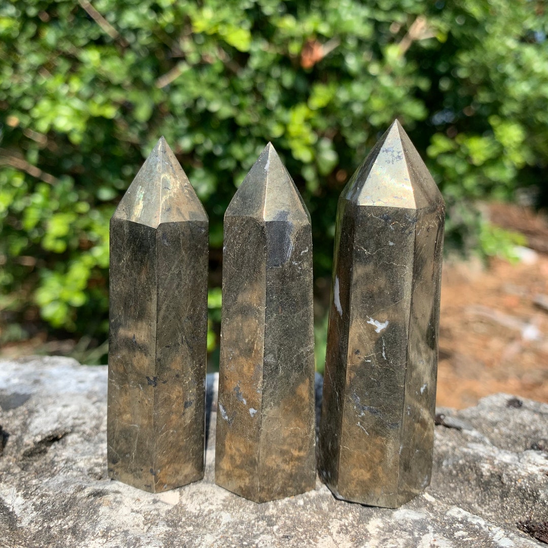 3 Inches Pyrite Tower Pyrite Point Energy Balancing Pyrite - Etsy