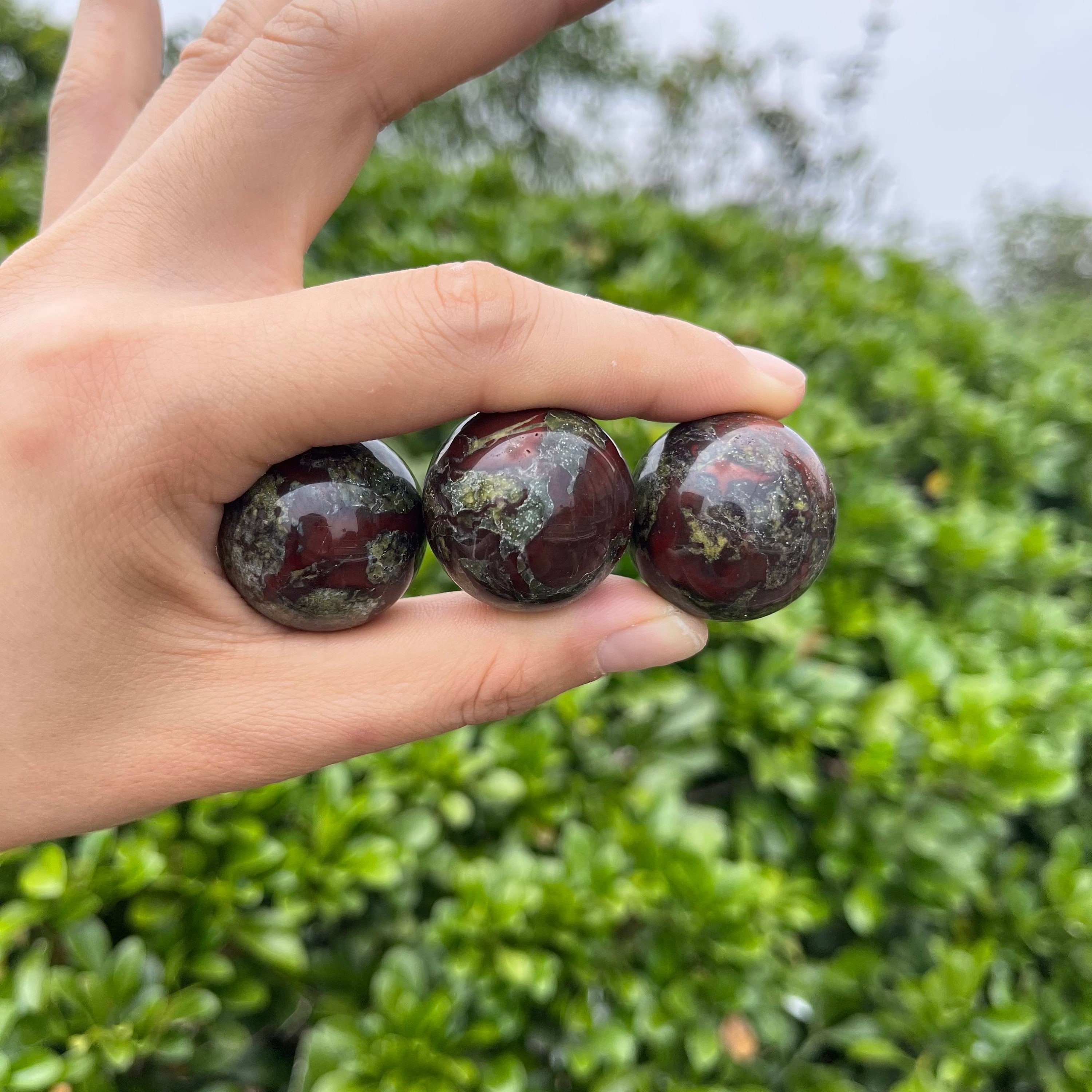 Natural Dragon Bloodstone Sphere Gemstone Sphere Healing | Etsy