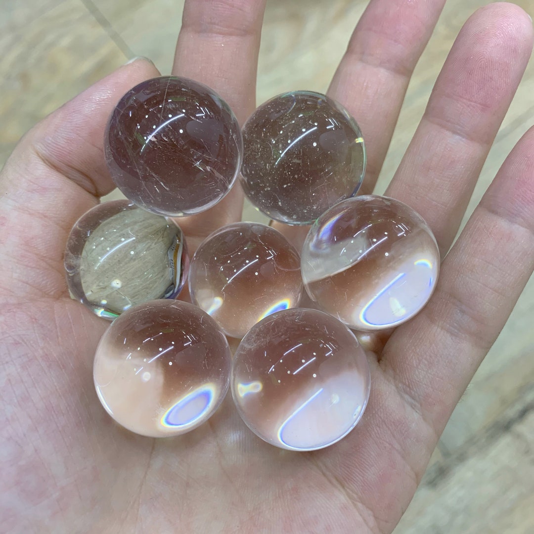 Natural Clear Quartz Crystal Sphere, 20-30mm Crystal Quartz Sphere for ...