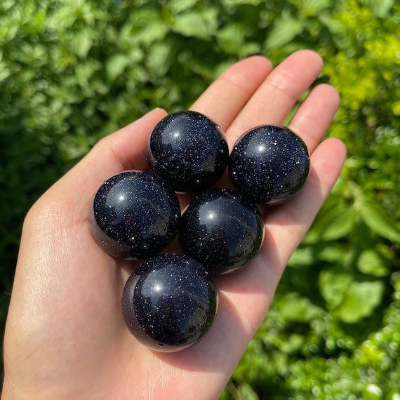 Blue Sandstone Sphere 3cm Blue Gold Sandstone Sphere | Etsy
