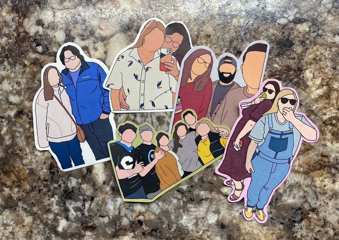 Custom Outline Sticker Drawings, Digital Art, Custom Cartoon Stickers ...