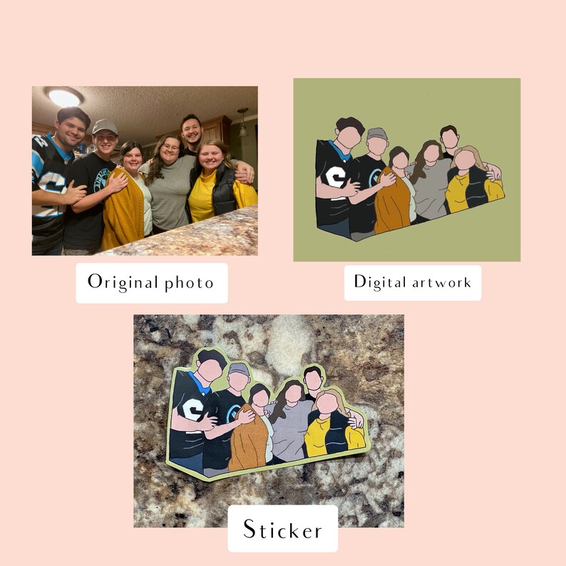 Custom Outline Sticker Drawings, Digital Art, Custom Cartoon Stickers ...