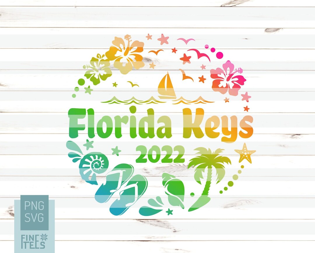 Florida Keys Svg Png Files Tropical Sublimation Transfer - Etsy
