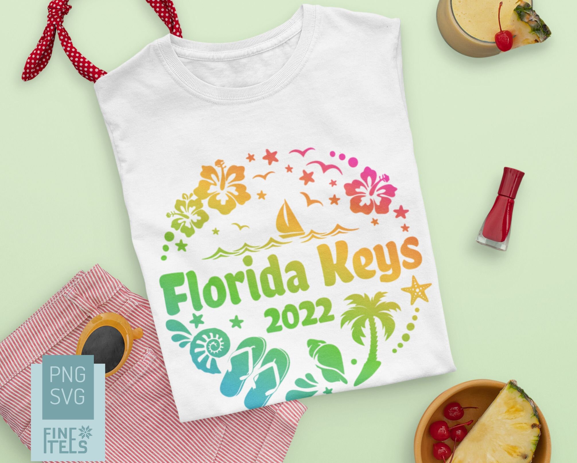 Florida Keys Svg Png Files Tropical Sublimation Transfer - Etsy