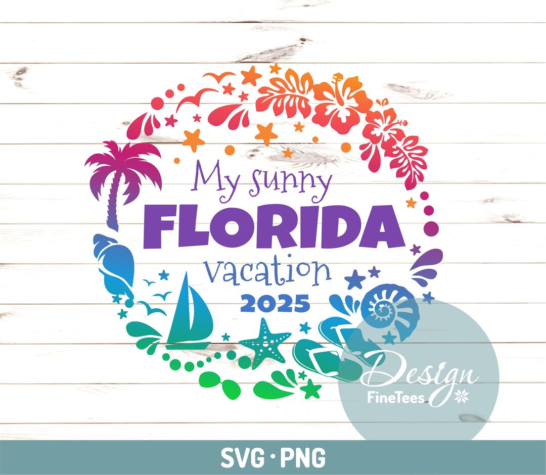Florida Vacation 2025 Svg, Png, Tropical Vibrant Beach Design ...