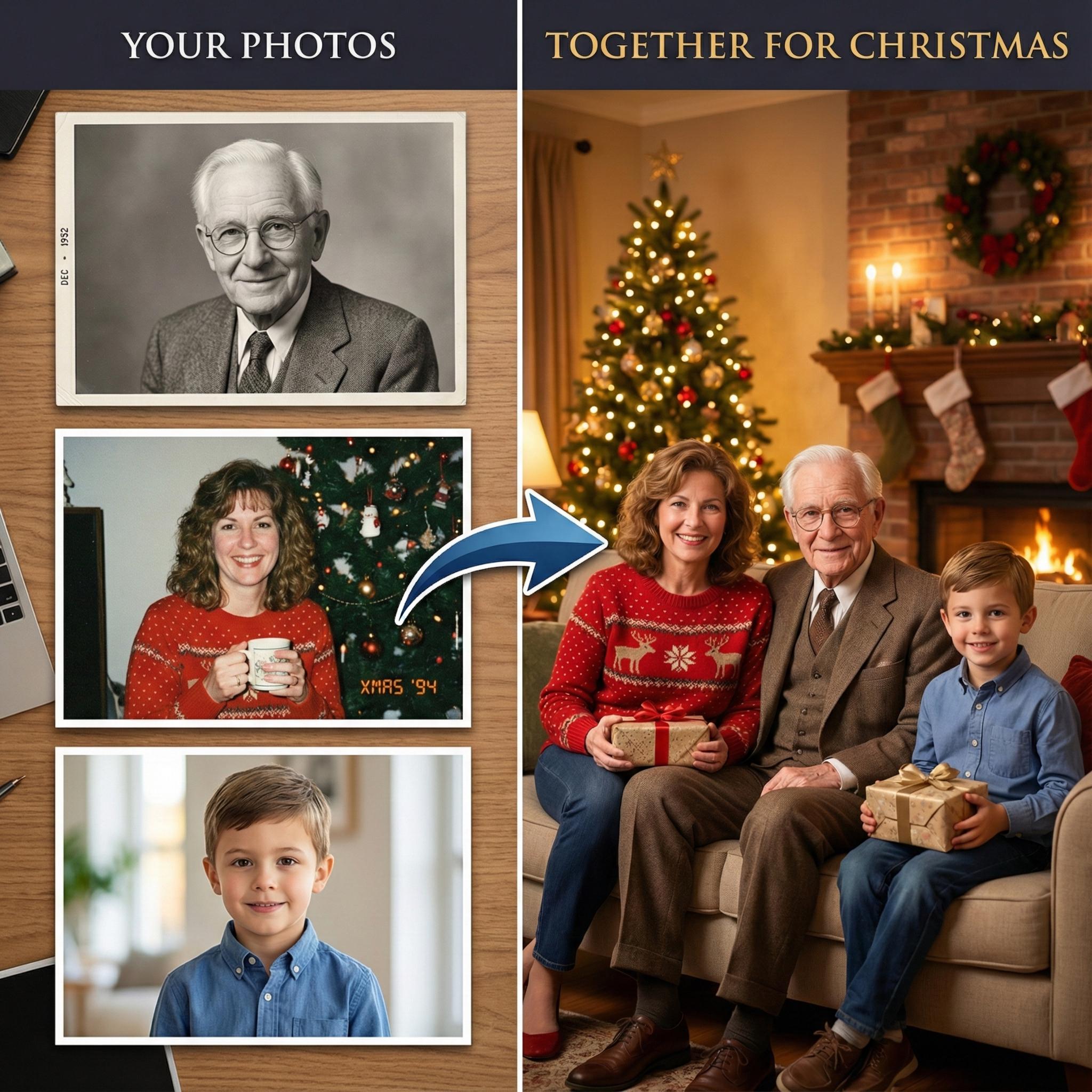 Add Person to Photo | AI Merge Different Photos | Family Memorial ...