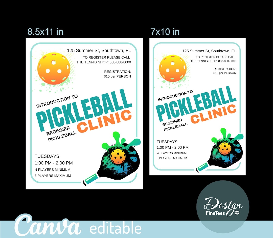Pickleball Introduction Pdf, Canva Editable Template, Sizes: 8.5x11 ...