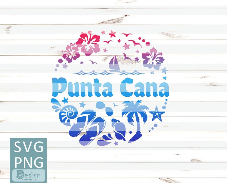 Punta Cana Png, Svg, Dominicana Svg, Tropical Beach Design, Island ...