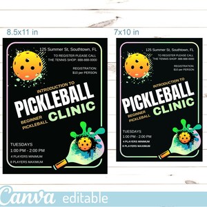 Pickleball Lessons Flyer, Canva Editable Template, Sizes: 8.5x11 ...