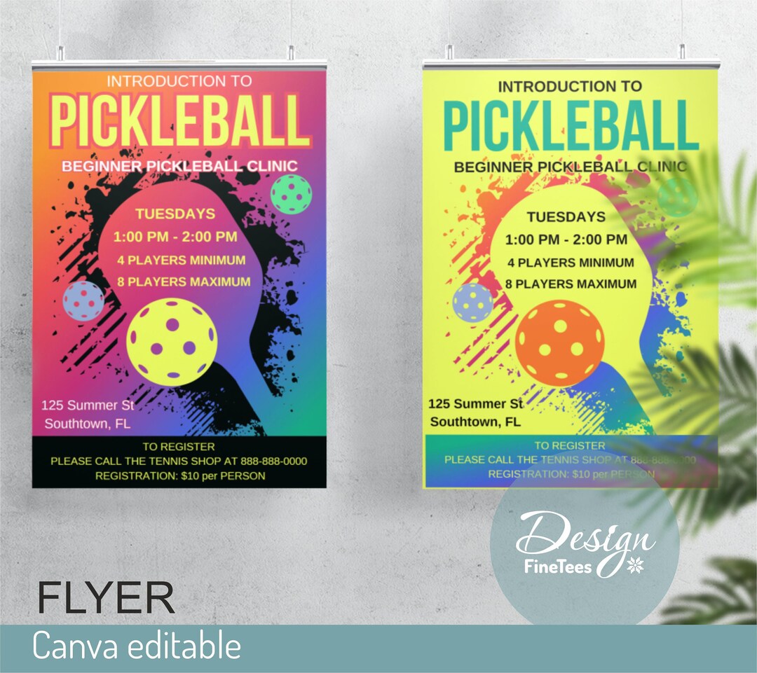 Pickleball Flyer, Pickleball for Beginners Introduction, Sports Event ...