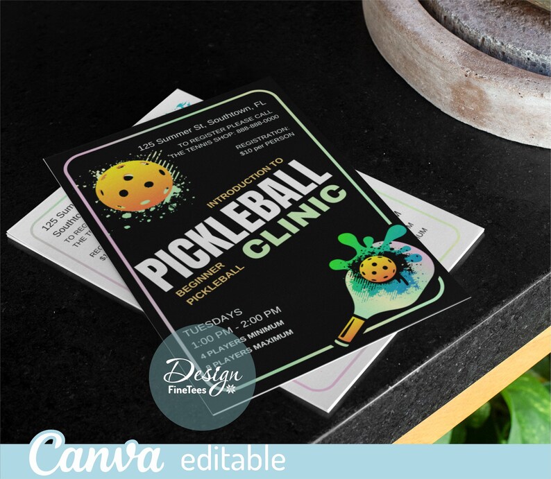 Pickleball Lessons Flyer, Canva Editable Template, Sizes: 8.5x11 ...