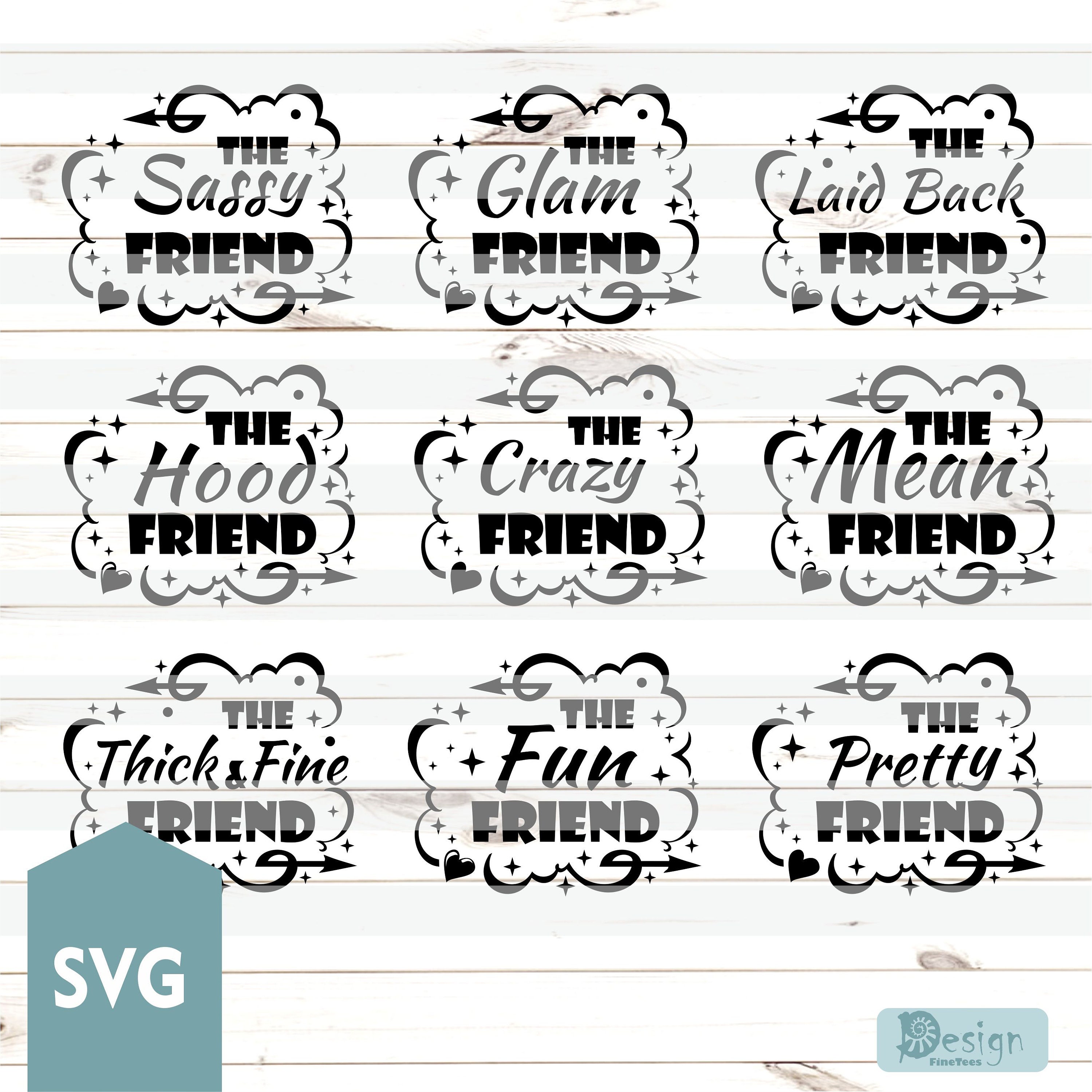 Friends Svg Bundle Girls Party Svg 23 Friends Matching | Etsy