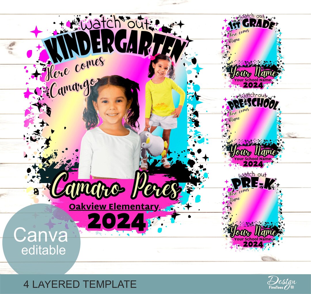 Elementary School 2024 Templates Bundle, Layered Canva Editable, 1st ...