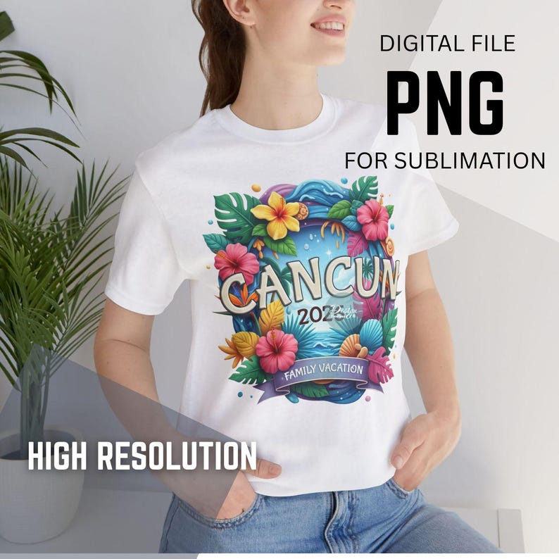 Cancun 2026 PNG, Tropical Vacation Design, Vacation Shirt Print ...