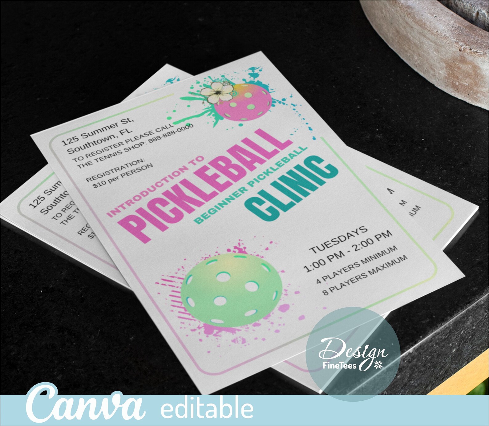 Introduction to Pickleball, Canva Editable Flyer Template, Sizes: 8 ...