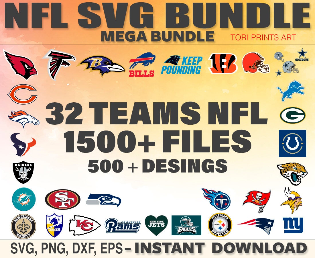 NFL Svg Bundle NFL Logo Svg 32 Teams Logo Svg Football | Etsy