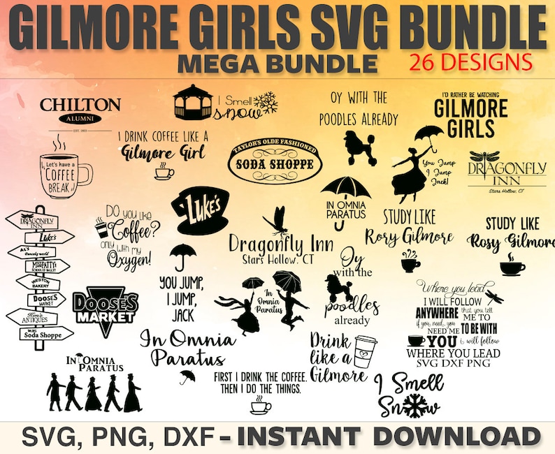 Gilmore Girls SVG Bundle Gilmore Girls TV Show Gilmore Girls | Etsy