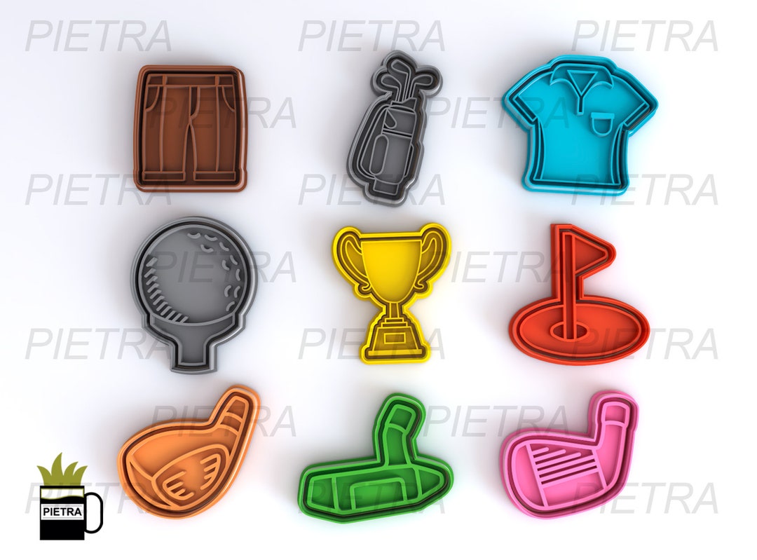 Cookie Cutter Golf Fondant Multi Use Cutter With Separate Seal and ...