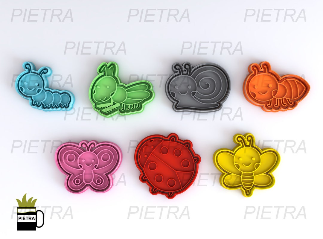 Cookie Cutter Insects Fondant Multi Use Cutter With Separate Seal and ...