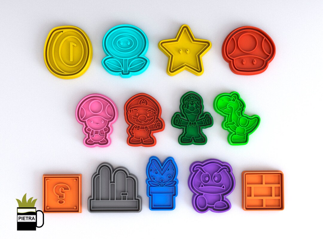 Cookie Cutter Mario Bross Fondant Multi Use - Cutter With Separate ...