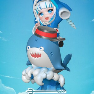 Gawr Gura Chibi Nomnom Figure Resin Printed - Etsy