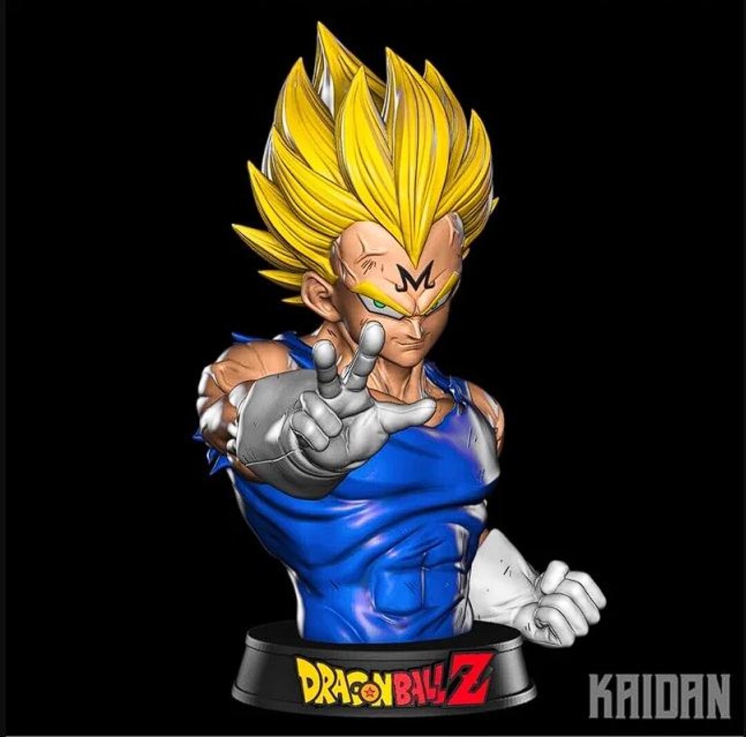 Majin Vegeta Dragon Ball Z Bust Figure Resin Printed - Etsy