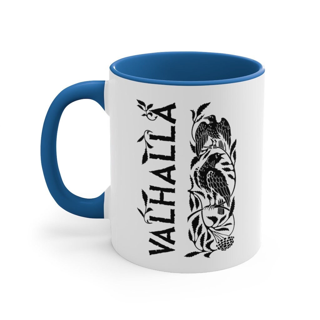 Valhalla Viking Coffee Mug | Odin's Ravens 11oz Coffee Cup | Hugin ...