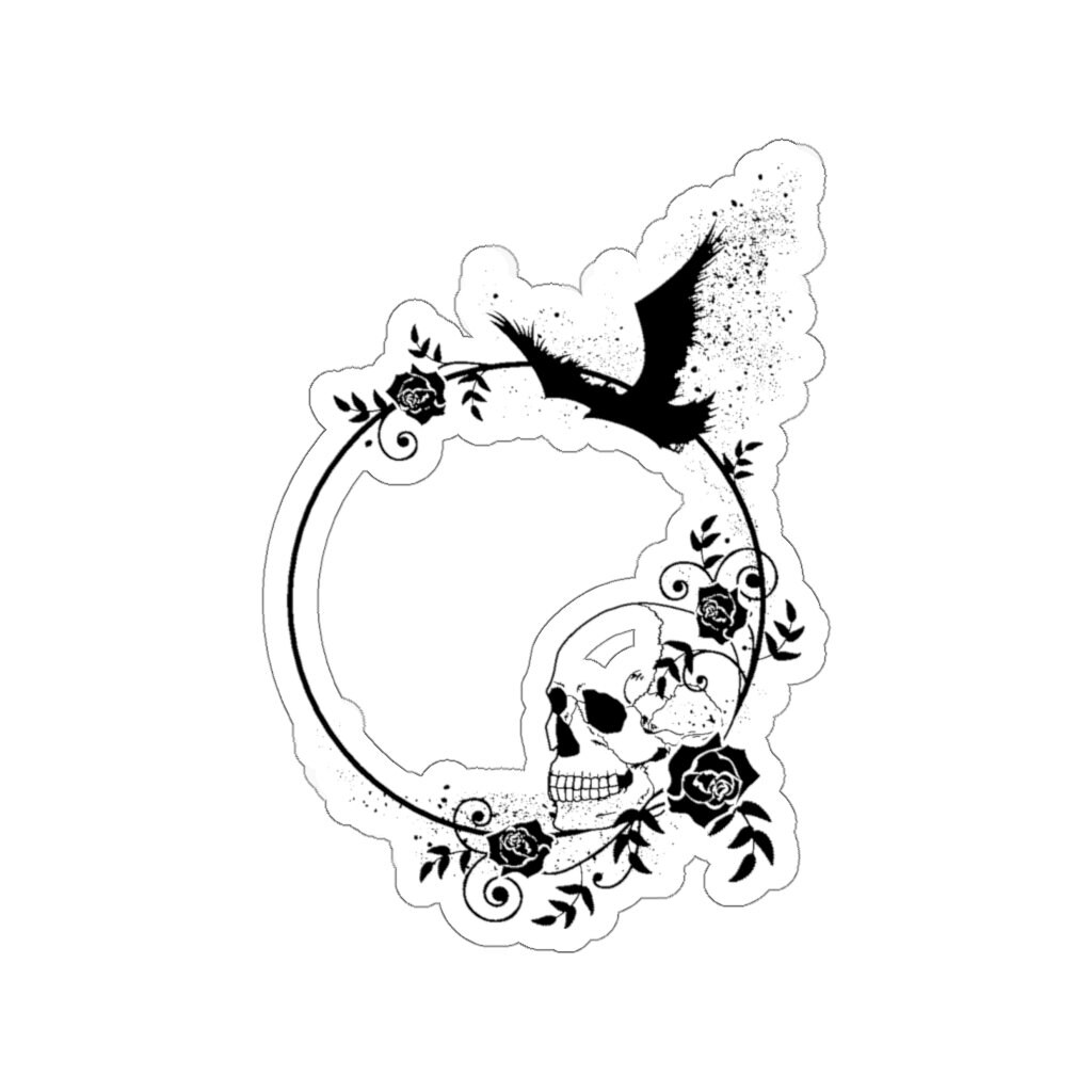 Gothic Raven Skull Sticker Witch Sticker Raven Vinyl | Etsy