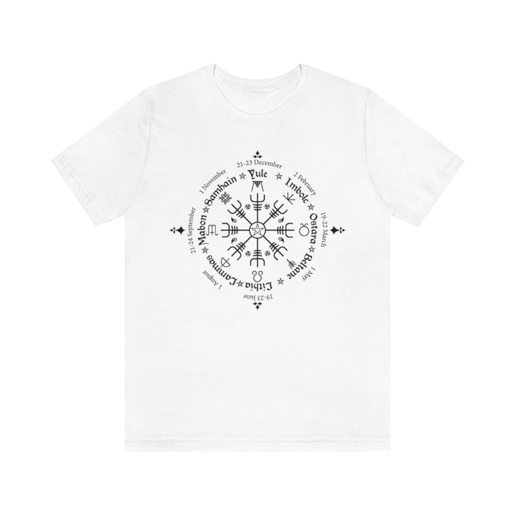 Pagan Calendar - Helm of Awe - Witch Shirt | Viking T Shirt | Gothic ...