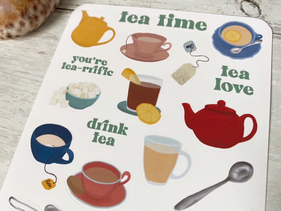 Tea Sticker Sheet Tea Stickers Tea Planner Stickers - Etsy Hong Kong