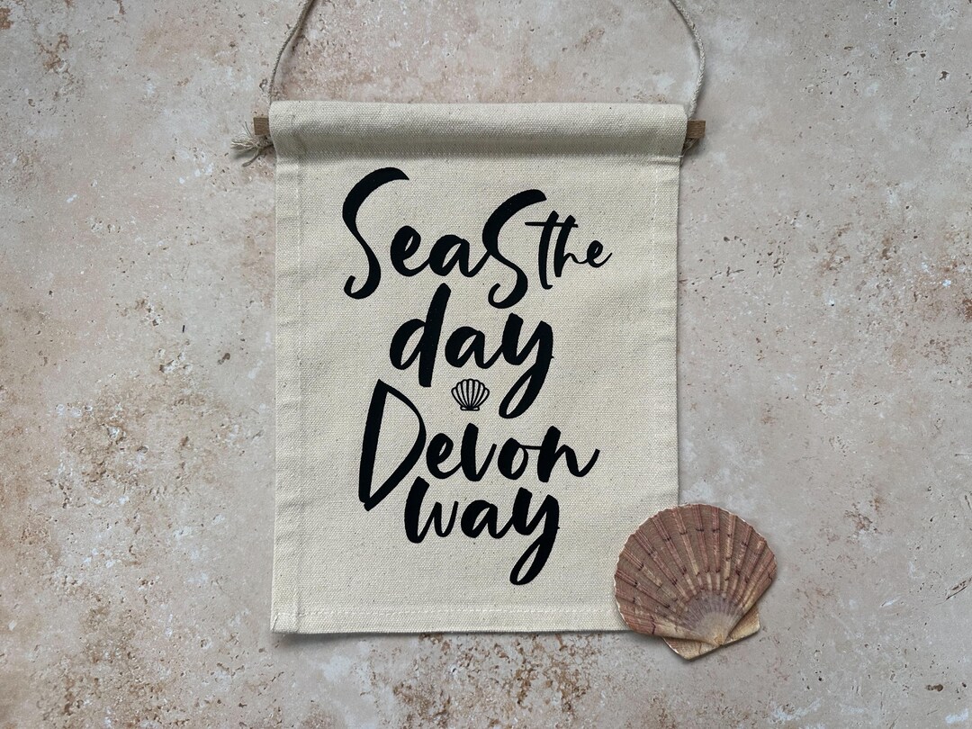 Seas the Day, Devon Way Coastal Canvas Banner - Etsy