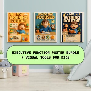 Executive Function Poster Bundle for Kids – 7 Printable Visuals to Help ...
