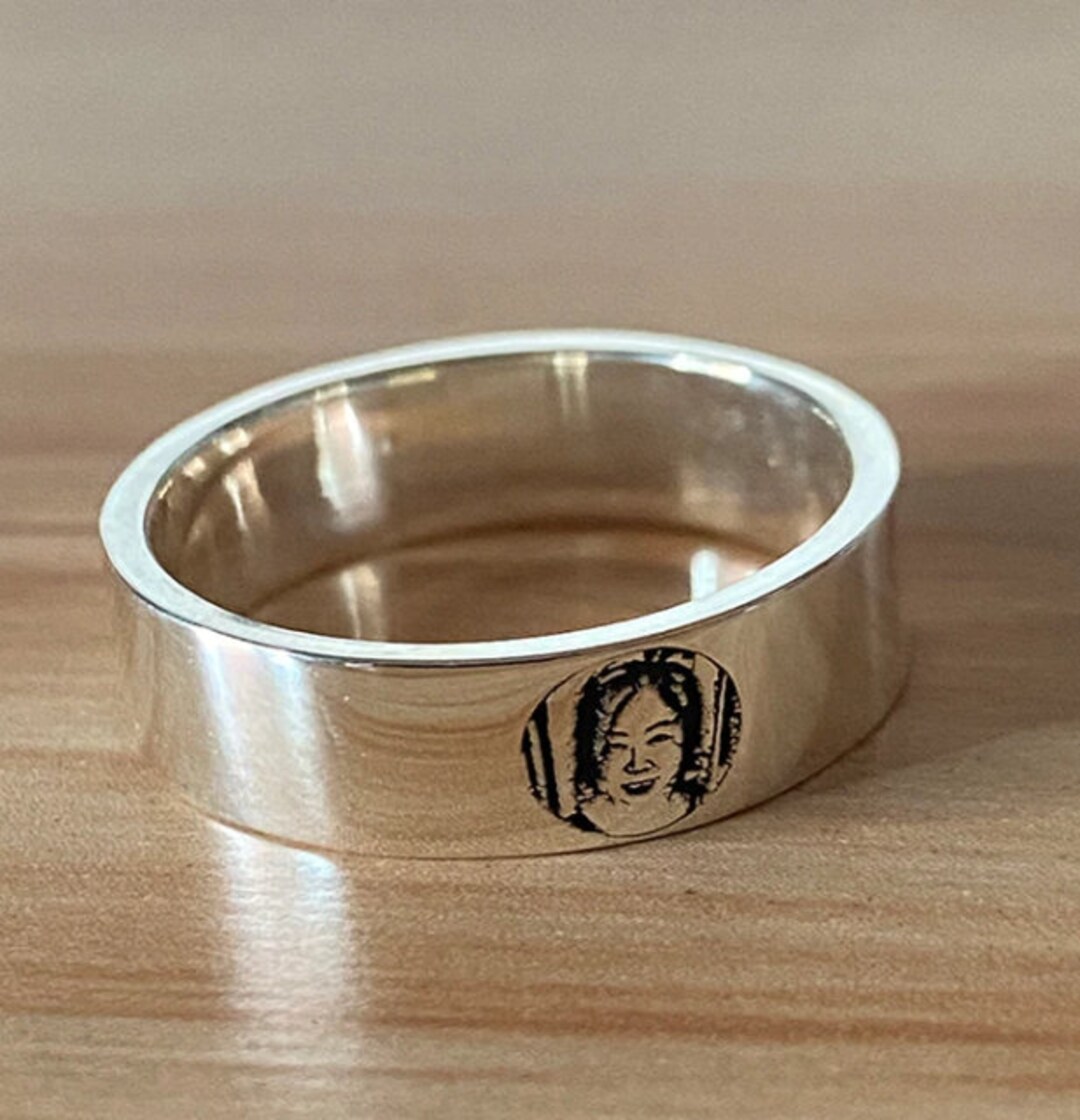 Personalized Custom Engraving Ring Photo Picture Name Ring - Etsy