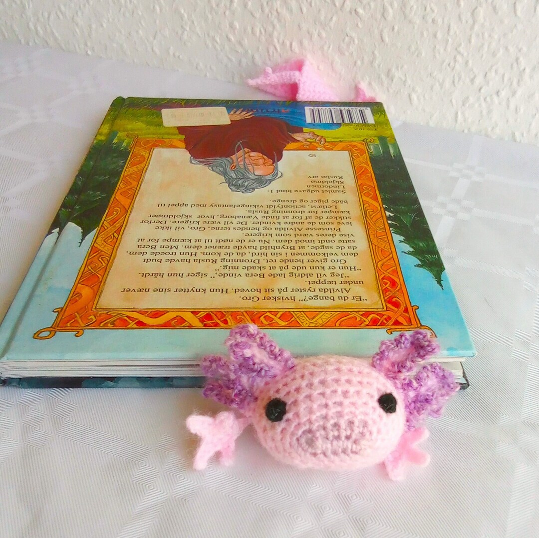 Axolotl Bookmark Cute Bookmark Crochet. Gift for Book Lovers. - Etsy