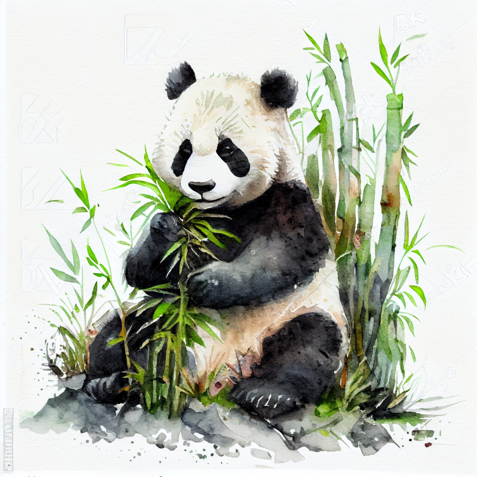 Bamboo Forest Panda Clipart for Digital Art and Crafts - Etsy