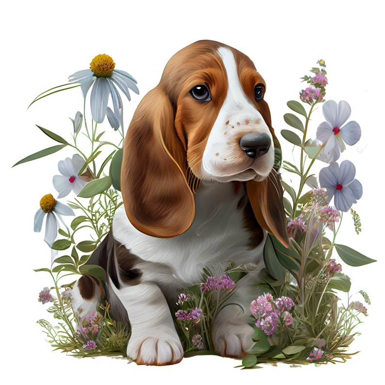 Basset Hound Puppy Digital Watercolor Clipart Basset Hound - Etsy