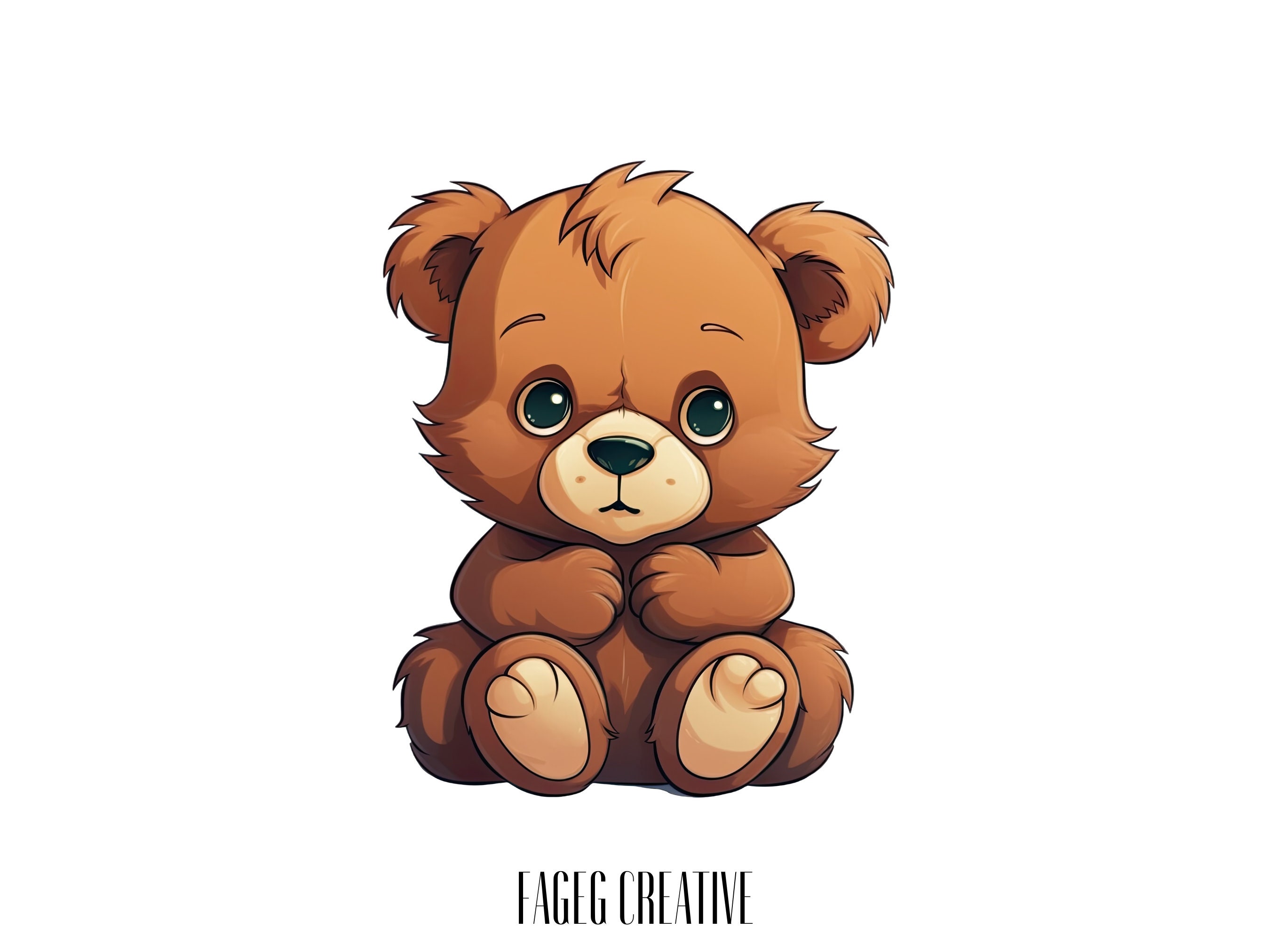 Cute Brown Baby Bear Clipart Collection 10 High-quality PNG Images ...