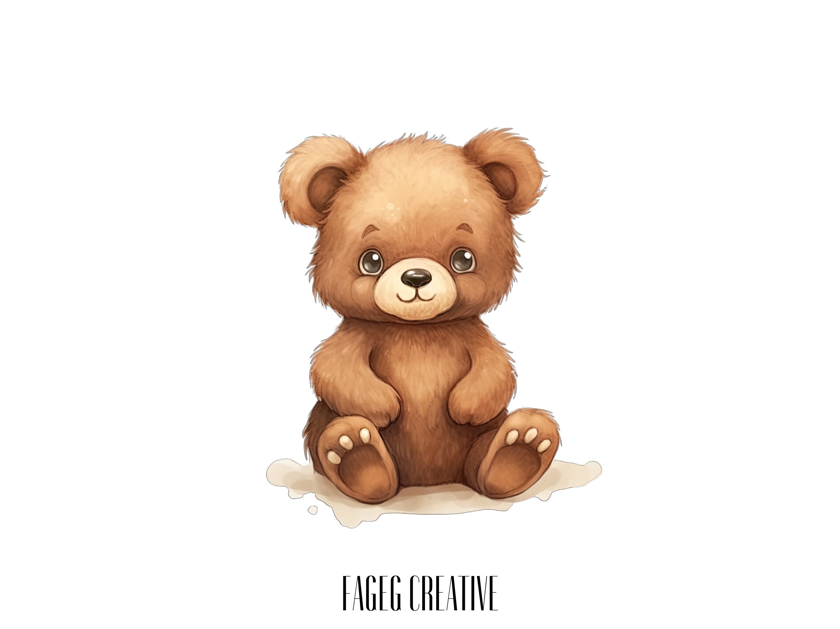 Cute Brown Baby Bear Clipart Collection 10 High-quality PNG Images ...