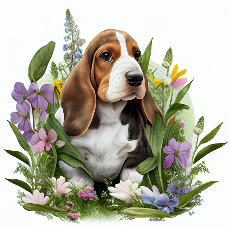 Basset Hound Puppy Digital Watercolor Clipart Basset Hound - Etsy