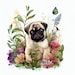 Pug Puppy Digital Watercolor Clipart, Pug Puppy Breed Printable ...