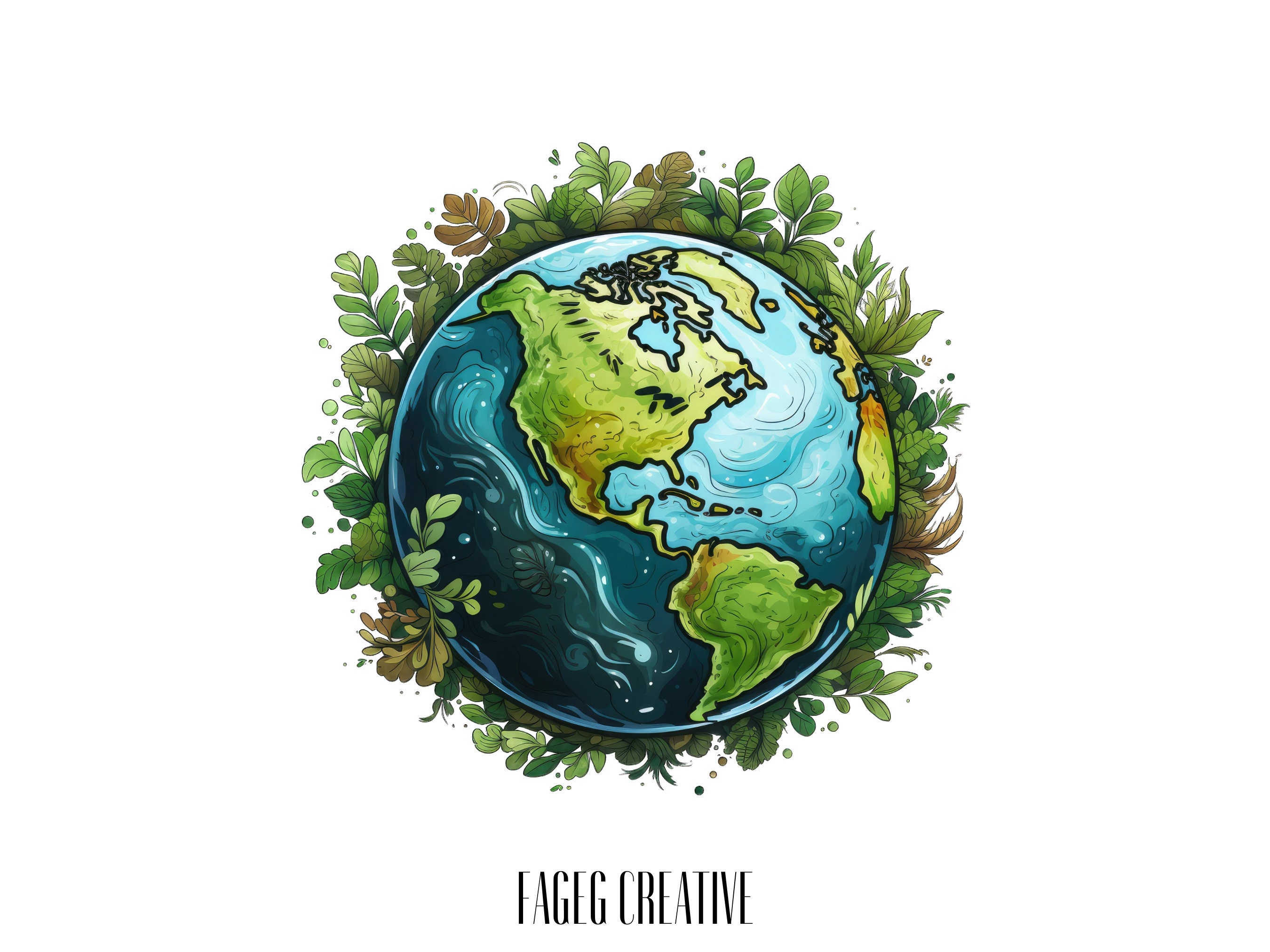 Doodle Earth Clipart Earth Png Earth Day Nature Clipart Earth Art ...
