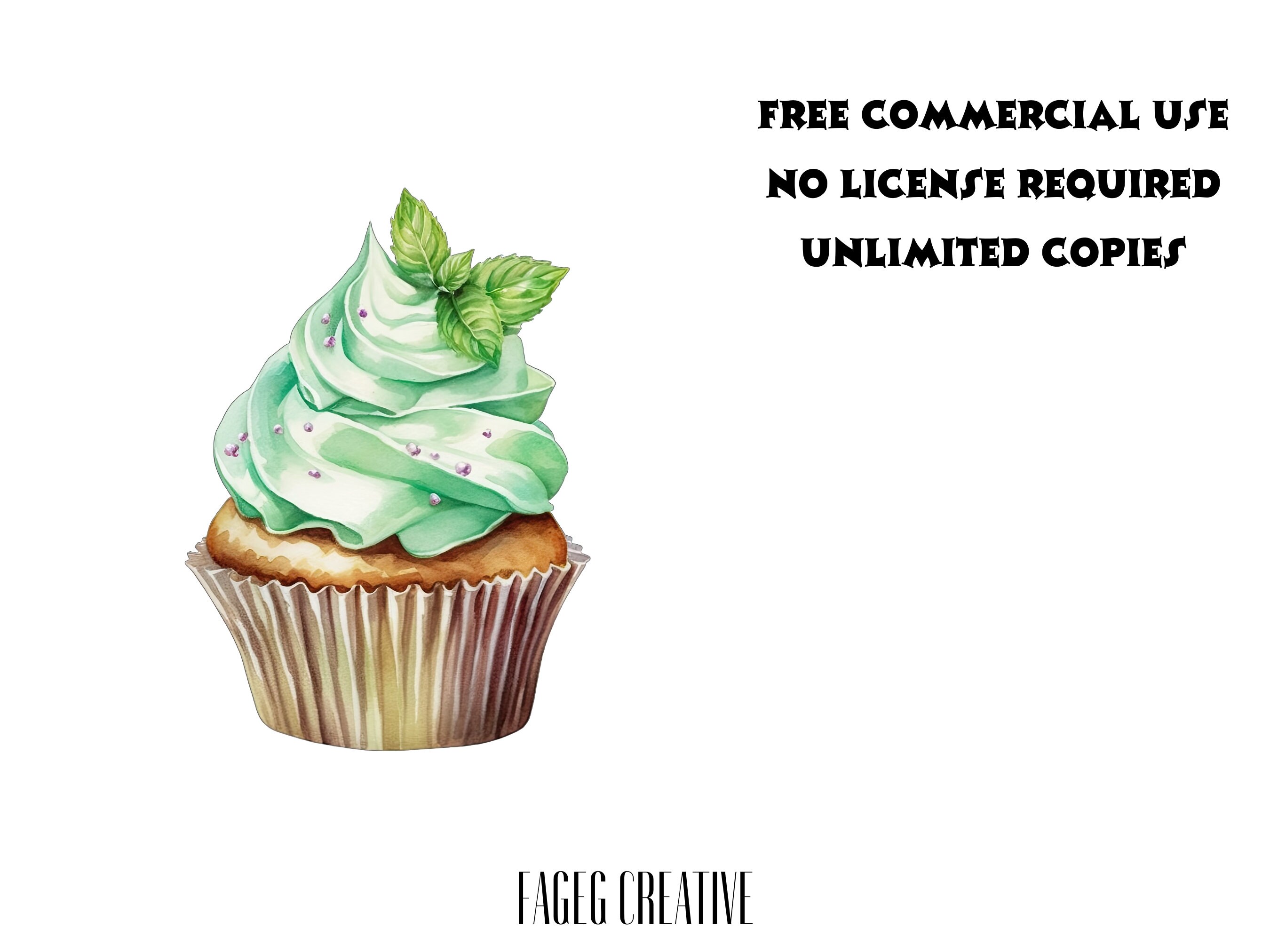 Watercolor Cupcake Birthday Clipart Dessert Clipart Cake Clipart Bakery ...