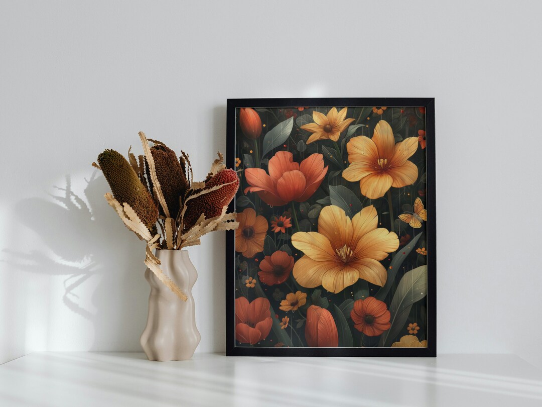 Spring Blooms Illustrated Poster – Floral Wall Art, Botanical Print ...