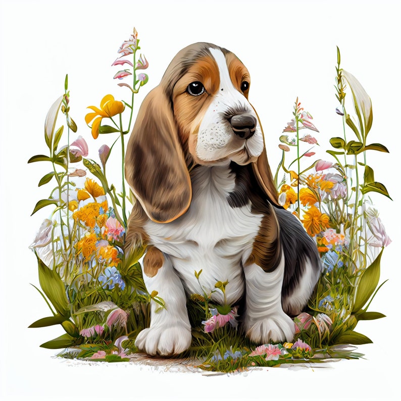 Basset Hound Puppy Digital Watercolor Clipart Basset Hound - Etsy